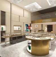China Elegant modern jewellery showroom Removable modern jewelry showcase powder Coating for sale