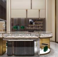 China Elegant modern jewellery showroom Removable modern jewelry showcase powder Coating for sale