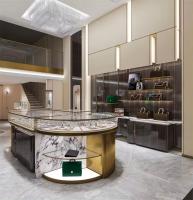 China Elegant modern jewellery showroom Removable modern jewelry showcase powder Coating for sale