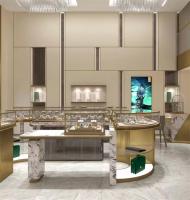 China Elegant modern jewellery showroom Removable modern jewelry showcase powder Coating for sale