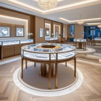 China Modern Simple Fashion Jewelry Showcase with Glass Top Display and 12V Output Power for Retail Shops for sale