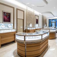 China Modern Simple Fashion Jewelry Showcase with Glass Top Display and 12V Output Power for Retail Shops for sale