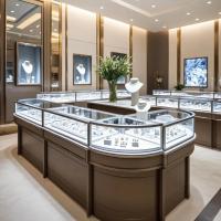 China Black Anti Tarnish Jewelry Showroom Glass Top Jewelry Glass Showcase for sale