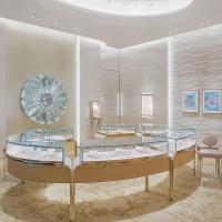 China Modern Recyclable Jewelry Show Room Simple Fashion Store Glass Display Cabinets for sale