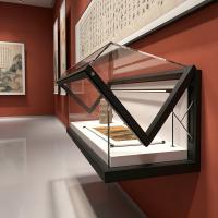 China Wall Mount Museum Display Cabinet Wall Hanging Artifact Glass Showcas for sale