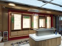 China Custom Pharmacy Full Store Fixture Wooden Medicine Display Cabinet With LED Light for sale