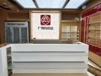 China Custom Pharmacy Full Store Fixture Wooden Medicine Display Cabinet With LED Light for sale