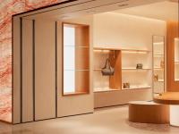 China Full Set Handbag Store Display Fixtures Wooden Bag Display Cabinet For Leather Goods Boutique for sale