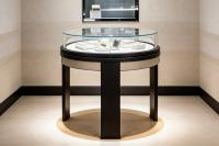 China Island  Jewellery Showroom Counter Modern Black Wood  Jewelry Pedestal Customization for sale