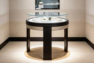 China Island  Jewellery Showroom Counter Modern Black Wood  Jewelry Pedestal Customization for sale