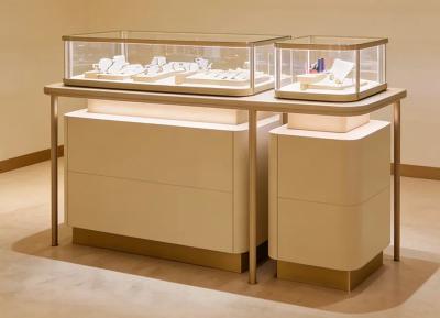 China Champagne Modern Jewelry Display Cases Layered Odm Portable Jewelry Showcases for sale