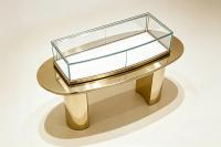 China Luxury Mirror Polished Gold Jewellery Display LED Illumination Jewelry Display Cases for sale
