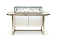 China Minimalist White Matte  Jewelry Showcase Display  High Transparent Jewelry Display Island for sale