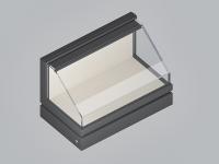 China Dark Frame Museum Display Case with Slant Front Flip Opening, Explosion-Proof Tempered Glass, and Linen Fabric Lining for sale