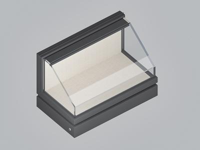 China Dark Frame Museum Display Case with Slant Front Flip Opening, Explosion-Proof Tempered Glass, and Linen Fabric Lining for sale