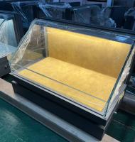 China Dark Frame Museum Display Case with Slant Front Flip Opening, Explosion-Proof Tempered Glass, and Linen Fabric Lining for sale