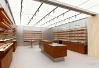 China Walnut Optical Eyeglass Shop Display Cabinet Full Optical Store Fixture Set for sale