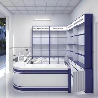 China Custom Pharmacy Display Cabinet and Medical Store Wall Shelving for Professional Drugstore Retail Interior Design for sale