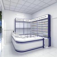 China Custom Pharmacy Display Cabinet and Medical Store Wall Shelving for Professional Drugstore Retail Interior Design for sale