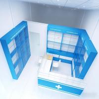 China Pharmacy Retail Wooden Display Shelving and Glass Medicine Cabinets for Drugstore Store Fixtures and Layout Design for sale
