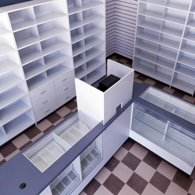 China Commercial Medical Store Display Cabinets and Pharmacy Wall Shelves for Retail Drugstore Furniture Solutions for sale