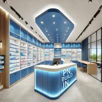 China Custom Medical Retail Wall Shelving and Pharmacy Showcase Cabinets for Drugstore Interior Furniture Design for sale