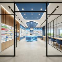 China Custom Medical Retail Wall Shelving and Pharmacy Showcase Cabinets for Drugstore Interior Furniture Design for sale