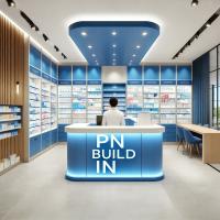 China Custom Medical Retail Wall Shelving and Pharmacy Showcase Cabinets for Drugstore Interior Furniture Design for sale