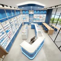 China Custom Medical Retail Wall Shelving and Pharmacy Showcase Cabinets for Drugstore Interior Furniture Design for sale