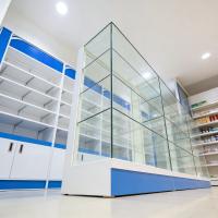 China Pharmacy Retail Display Rack and Medical Wall Cabinet Solutions for Modern Drugstore Store Interior Design for sale