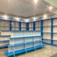 China Durable Wood Pharmacy Shelving and Glass Medical Display Cabinets for Retail Drugstore Furniture Layout for sale