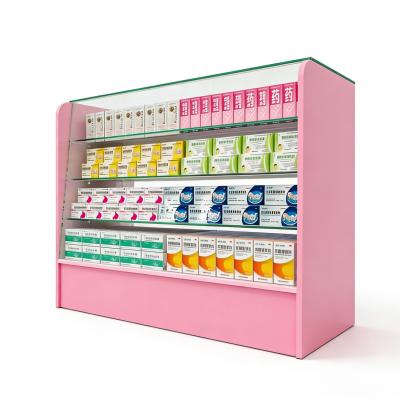 China Custom Medical Retail Wall Shelving and Pharmacy Showcase Cabinets for Drugstore Interior Furniture Design for sale