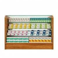 China Custom Medical Retail Wall Shelving and Pharmacy Showcase Cabinets for Drugstore Interior Furniture Design for sale