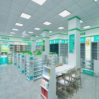 China Pharmacy Showcase Cabinet and Medical Wall Shelf System for Retail Drugstore Store Furniture Design for sale