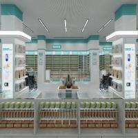 China Pharmacy Showcase Cabinet and Medical Wall Shelf System for Retail Drugstore Store Furniture Design for sale