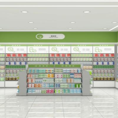 China Retail Pharmacy Wall Cabinet and Medical Display Furniture Solutions for Modern Drugstore Store Layout for sale