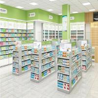 China Retail Pharmacy Wall Cabinet and Medical Display Furniture Solutions for Modern Drugstore Store Layout for sale