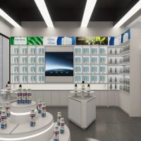 China Modern Pharmacy Wall Display Cabinets and Wooden Medical Shelving for Retail Drugstore Interior Fixtures for sale