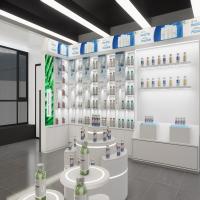 China Modern Pharmacy Wall Display Cabinets and Wooden Medical Shelving for Retail Drugstore Interior Fixtures for sale