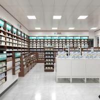 China Retail Drugstore Display Shelving and Pharmacy Counter Cabinets for Medical Store Furniture Solutions for sale