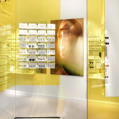 China Commercial Optical Display Furniture with LED Lighting Eco-Friendly & Durable Design for Eyewear Shop Glass Showcase Solution for sale