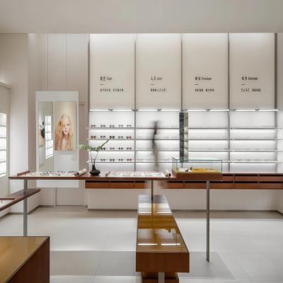 China Custom Heavy Duty Eco-Friendly Eyeglasses Display Shelf and Optical Store Showcase Furniture Factory for sale