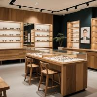 China Premium Custom Optical Shop Wooden Glasses Display Showcase Eyewear Retail Display Furniture for Glasses Store with OEM Factory for sale
