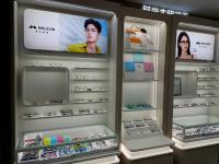 China Optical Shop Sunglasses Display Cabinet LED Lit Eco-Friendly Heavy Duty Glass Shelf Retail Fixture Factory BaiXing Brand Direct for sale