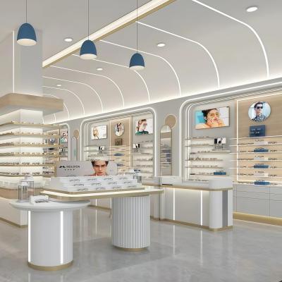 China Eyeglasses Display Stand with LED Lighting Eco-Friendly & Heavy Duty Solid Back for Optical Retail Store Furniture Custom Design for sale