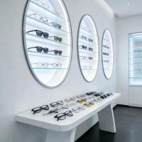 China BaiXing Sunglasses Display Rack LED Strip Lights Durable Eco-Friendly Heavy Duty Custom Optical Store Furniture Manufacturer for sale