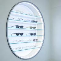 China BaiXing Sunglasses Display Rack LED Strip Lights Durable Eco-Friendly Heavy Duty Custom Optical Store Furniture Manufacturer for sale