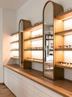 China Optical Shop Sunglasses Display Furniture Commercial Retail Fixture Solution LED Strip Lights Heavy Duty Eco-Friendly Solid Back for sale