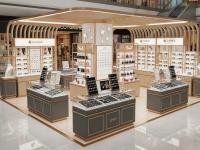 China Modern Custom Optical Store Display Kiosk Wooden Glasses Display Showcase for Shopping Mall Eyewear Retail with OEM ODM for sale
