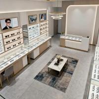 China Modern Eyewear Display Cabinet Optical Store Glasses Display Shelf With LED Light for sale
